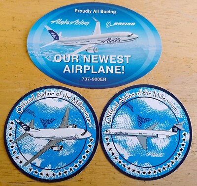ALASKA Airlines Stickers, Boeing 737-900ER 737 & MD-80, 2000 Millennium ...