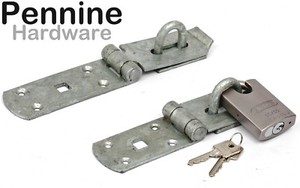 Galvanised Heavy Duty Hasp & Staple - Sizes 8" & 10" Fixings Included ...