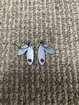 Angela Bubash oxidized sterling hangin leaf shape earrings with small ...