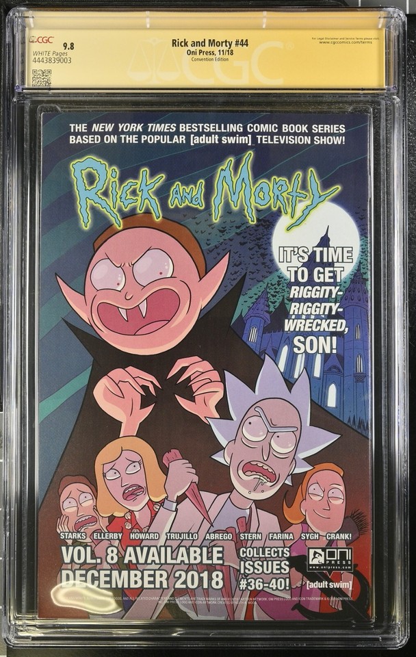Rick and Morty #44 VARIANT CGC SS 9.8 signed RICK SKETCH by Greg ...