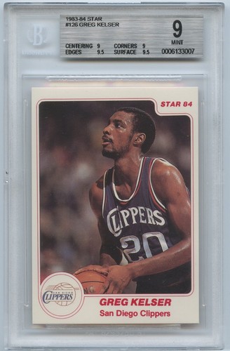 1983-84 Star Co. NBA #126 GREG KELSER ... BGS 9 MINT ... San Diego ...