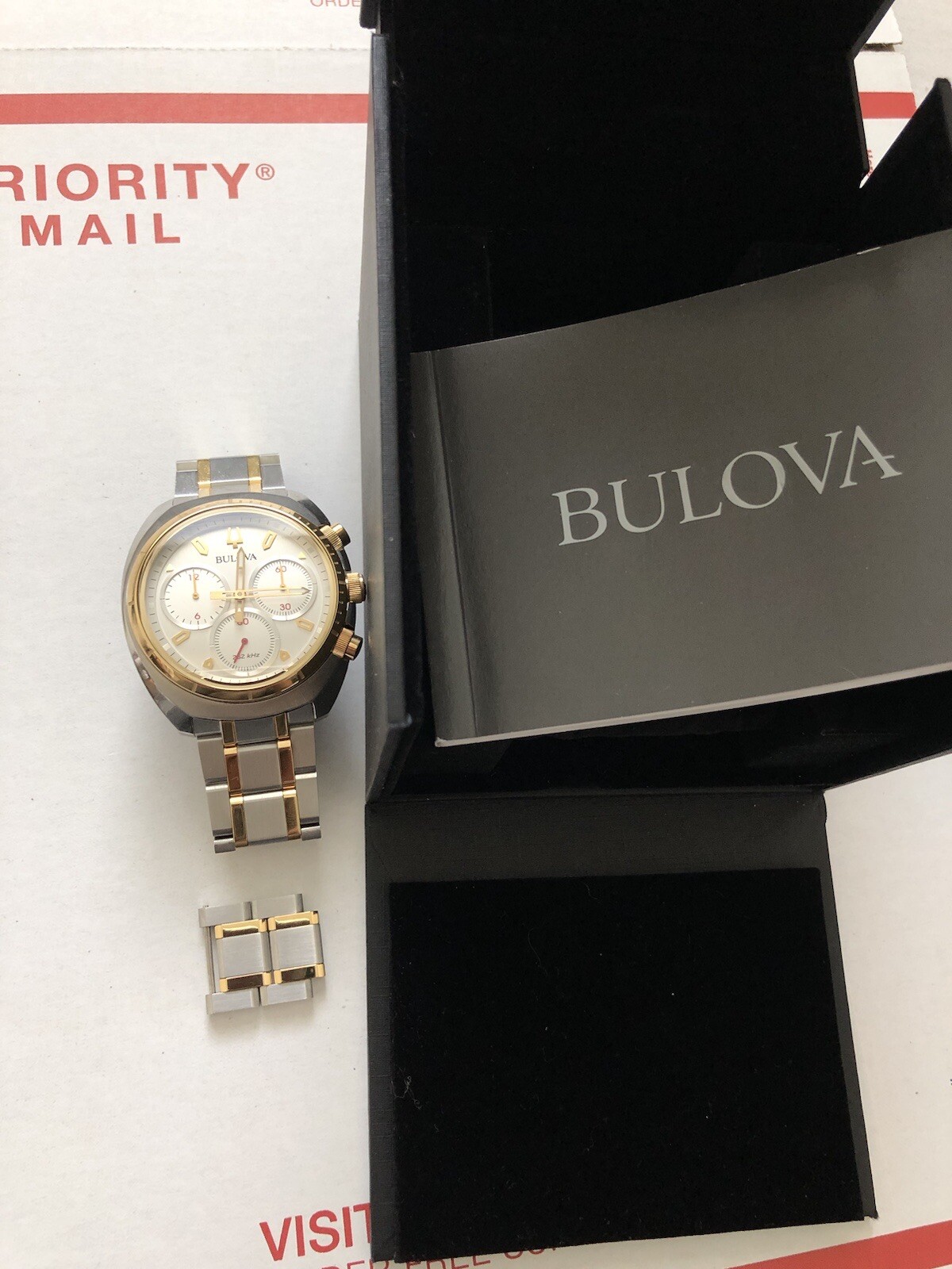 Bulova Men's CURV Chronograph Gold Tone 43mm watch 98A157 - MINT | eBay