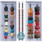 2PACKS Cap Rack Closet Hanger Storage 16 Caps Organizer Door Baseball ...