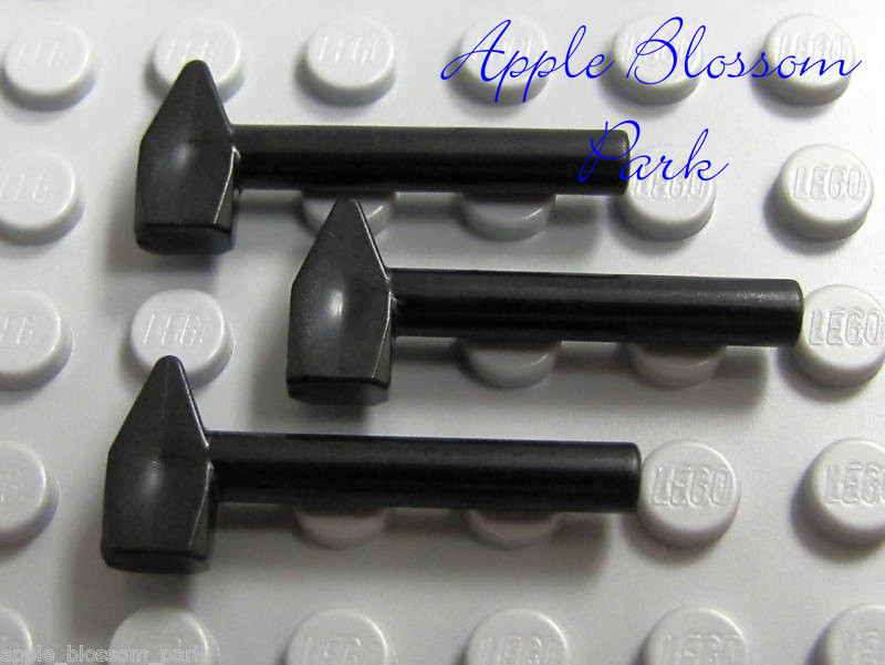 NEW Lego Lot/3 City Minifig BLACK HAMMER Castle Kingdoms Peasant Mallet ...