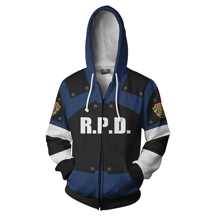 Resident Evil Hoodie Gaming Jacket Leon S Kennedy RPD CAPCOM RE2 Remake ...