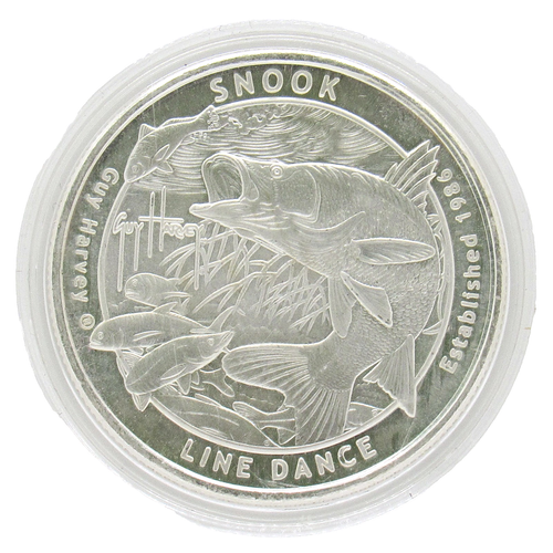 2018 GUY HARVEY SNOOK LINE DANCE 1 OZ .999 SILVER BULLION ROUND SPORT ...