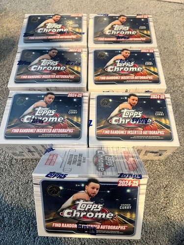 (7) 2024-25 Topps Chrome Basketball Blaster Box LOT OF 7 BOXES FACTORY ...