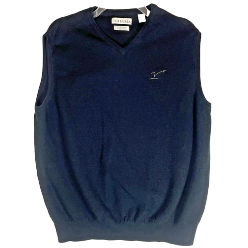TEHAMA Clint Black V-Neck Golf Vest Size XL Mercerized Cotton Sweater ...
