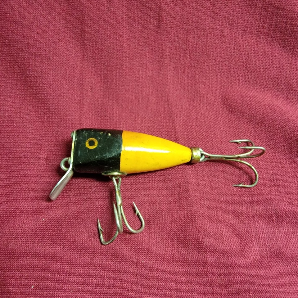 Vintage Wood's Mfg Dipsy Doodle Fishing Lure Black and White in Good ...
