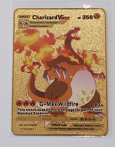 2020 POKEMON CHARIZARD VMAX GOLD METAL CARD | eBay
