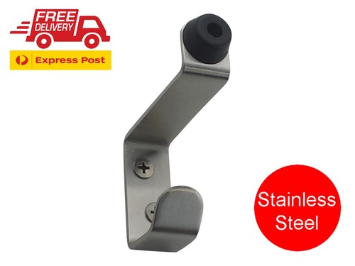 STAINLESS STEEL ROBE HOOK DOOR STOP STOPPER ALL IN ONE COAT HAT HOOK ...