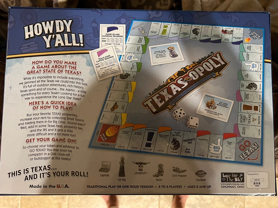 NEW TexasOpoly State of Texas Monopoly Style Board Game State Fair ...