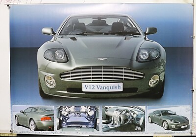 ASTON MARTIN VANQUISH poster 24.25" X 34"see pic small flaw's in print ...