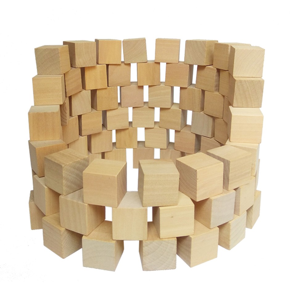 Nature Wooden Plain Cubes Square Block Wood Cube Six Sides Dices ...