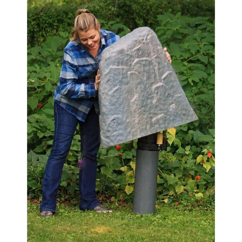 Faux Landscape Rock XL Resin Cover Well Pipe Sprinkler Garden Natural ...