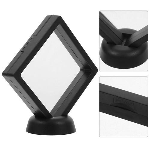 2 Pieces Transparent Display Stand Floating Frame Case Jewelry Holder ...
