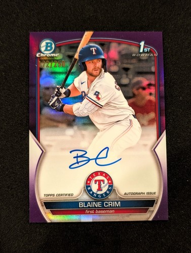 Blaine Crim #'d /250 AUTO - 2023 Bowman Chrome 1st Prospect Autograph ...