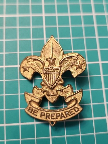 Vtg BSA Boy Scouts Logo Be Prepared Gold Tone Lapel Pin | eBay