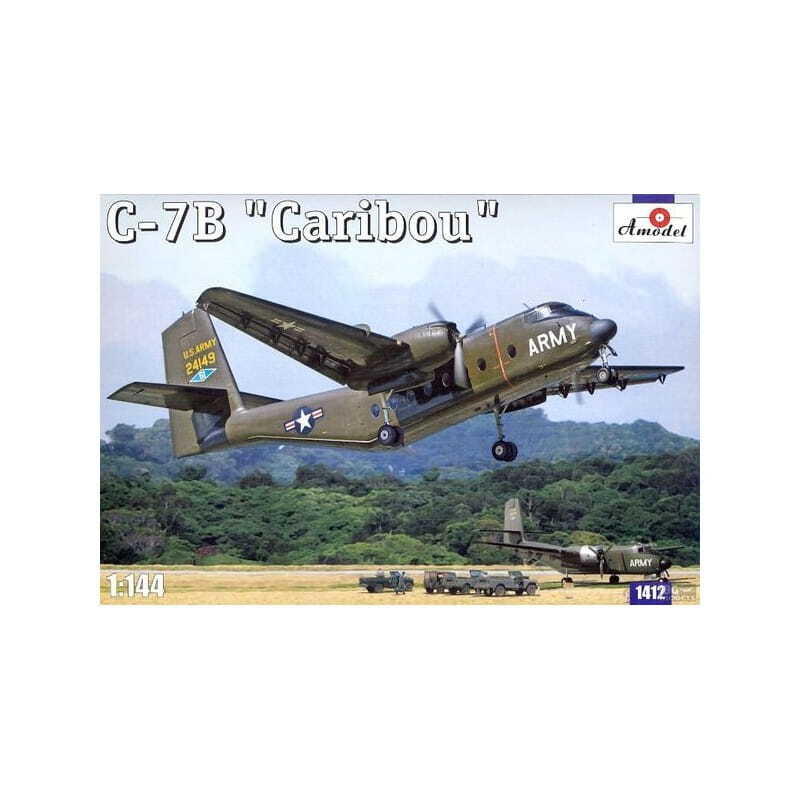 Amodel 1412 C-7B Caribou (Military) Aircraft Scale 1/144 Hobby Plastic ...