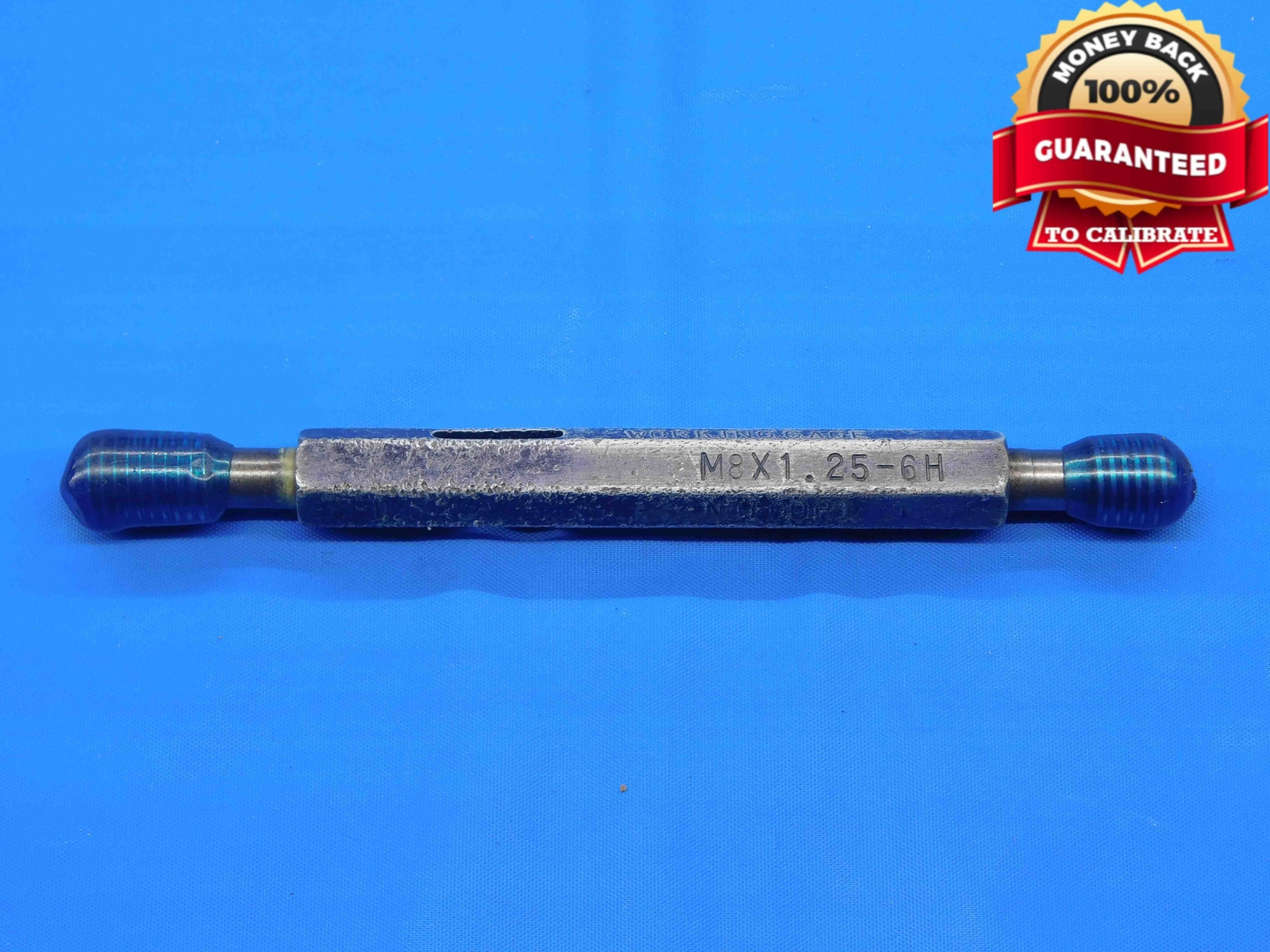 M8 X 1.25 6H METRIC THREAD PLUG GAGE 8 GO NO GO P.D.'S = 7.188 & 7.348 ...