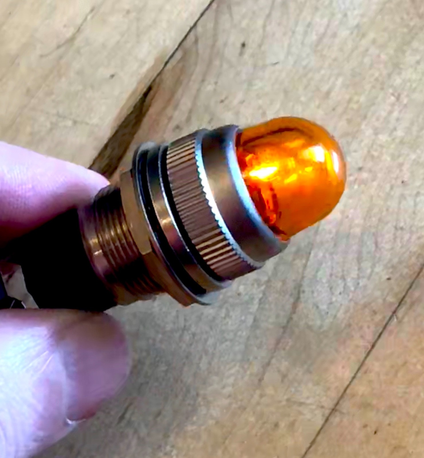 Vintage Dialco AMBER dome lens dash gauge panel light Hot Rod 5/8 OLD ...