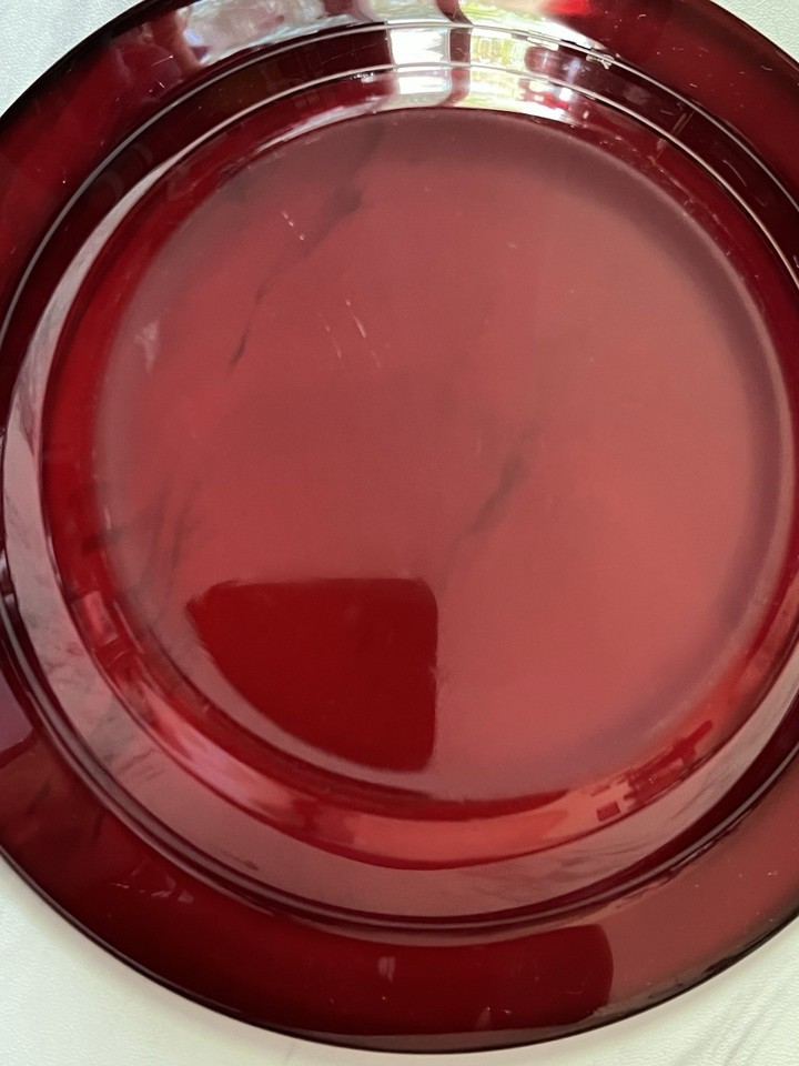 Vintage Arcoroc France Classique Ruby Red Glass Rimmed Soup Bowl | eBay UK