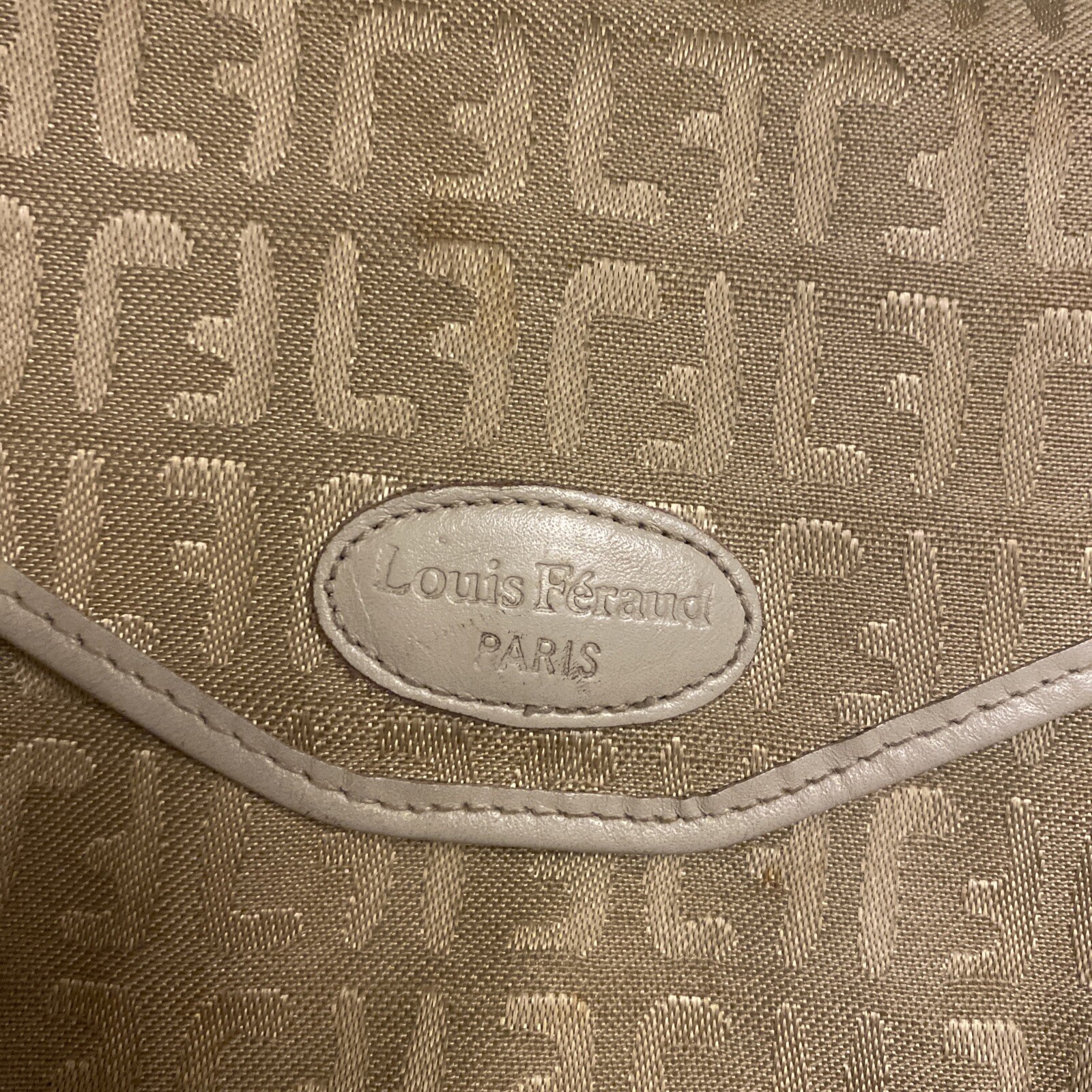 LOUIS FERAUD BAG LEATHER CANVAS CROSSBODY VINTAGE HANDBAG Grey | eBay UK