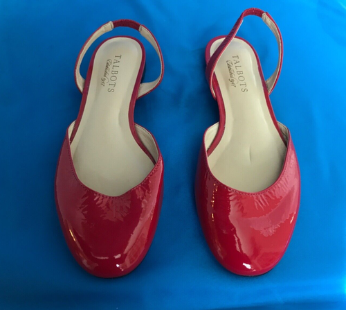 Talbots Flag Red Sling Back Patent Leather Flat Shoes Size 7 B NICE! | eBay