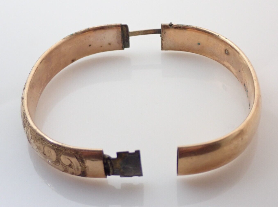 Antique F&C Co Gold Filled Etched Floral 1/2" Bangle Bracelet Parts ...