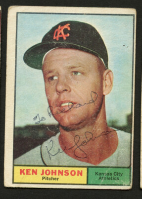 Ken Johnson #24 signed autograph auto 1961 Topps Baseball Trading Card ...