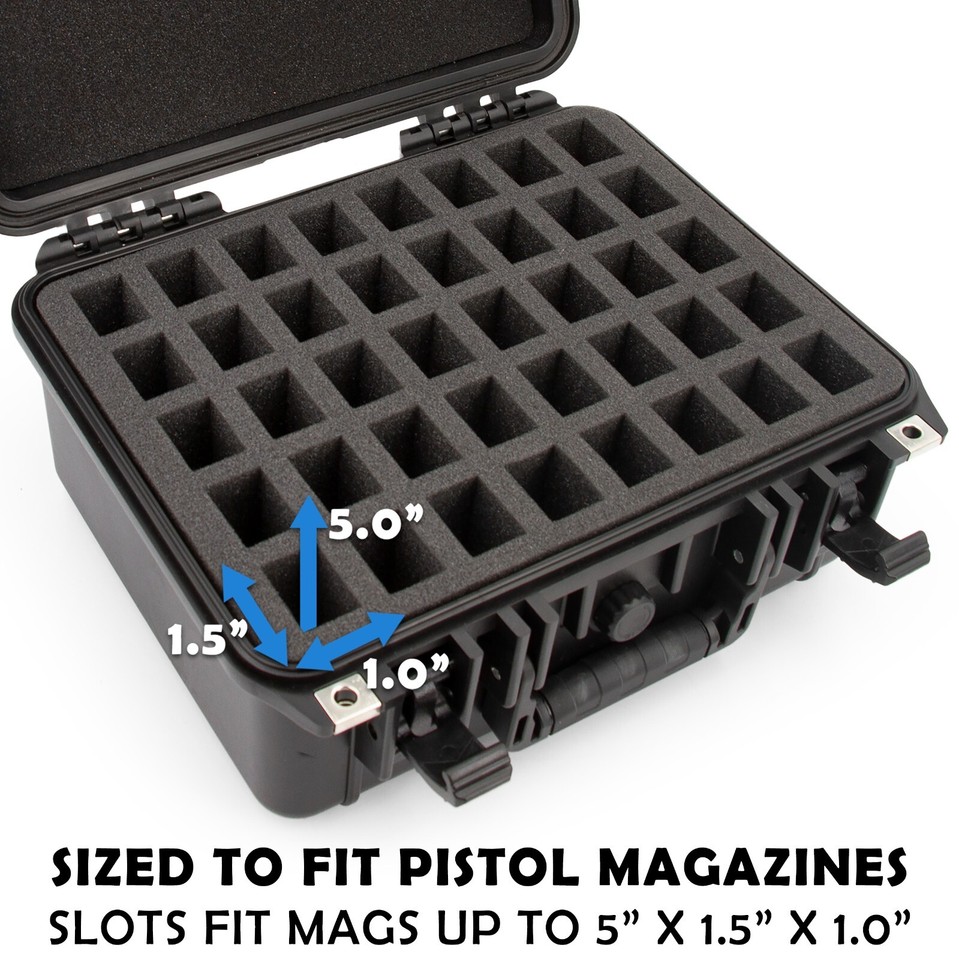 CASEMATIX Pistol Magazine Storage Case For TSA Waterproof 9mm Pistol ...