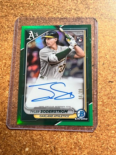 2024 Bowman - Chrome Rookie Autographs Tyler Soderstrom #CRA-TS Green ...
