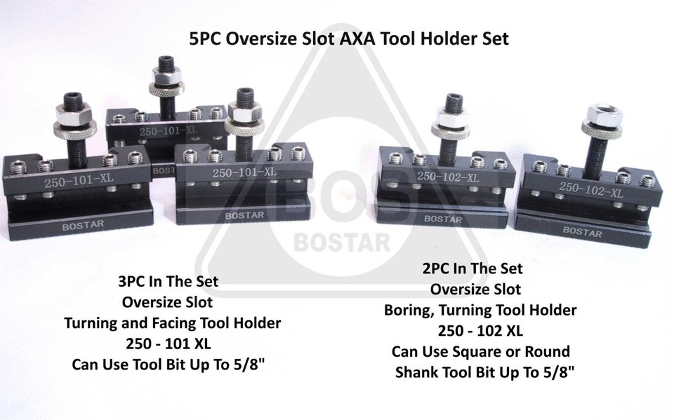 BOSTAR AXA Tool Post tool Holder Oversize Slot 5PC Set For Lathe | eBay
