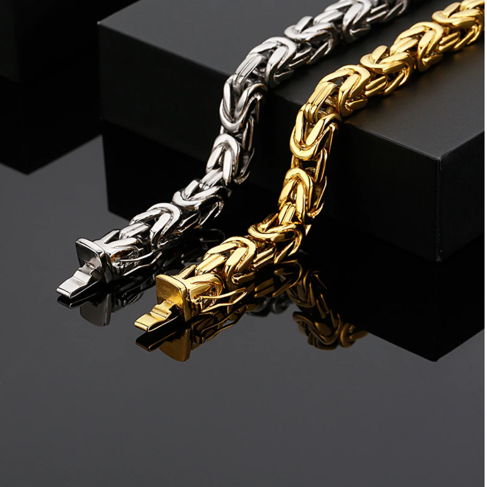 kings Braid Byzantine Chain Bracelet Italian Luxury Fashion Titanium ...
