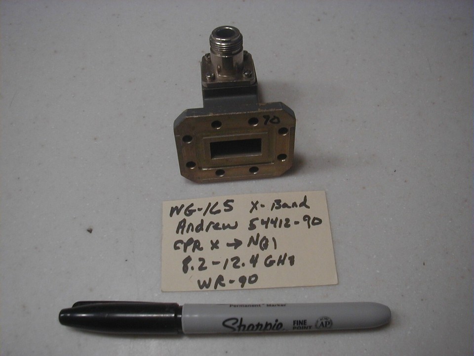 WG-165 Andrew CPR WR-90 (8.2-12.4 GHz) Waveguide to type N (f) Adapter ...