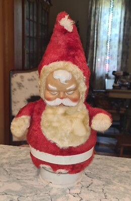 Bijou Boutique Toys Stuffed Santa Plush Music Box Base USA RARE 1950s ...