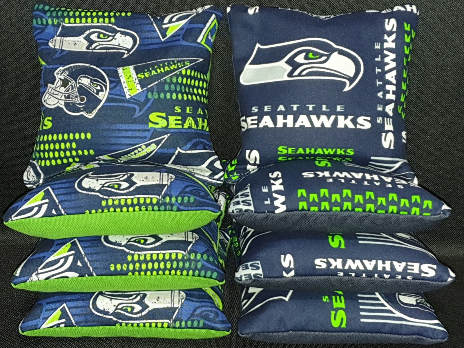 Set Of 8 Seattle Seahawks Cornhole Bean Bags FREE SHIPPING | eBay