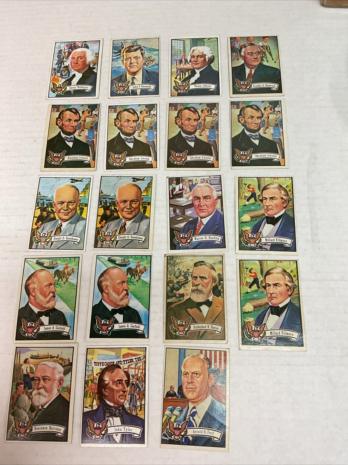 1972 Topps TCG US Presidents Lot of 19 cards . Lincoln Kennedy ...