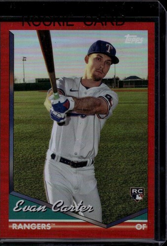 2024 Topps Archives Foilboard Red Hot #223 Evan Carter RC Rookie 20/50 ...