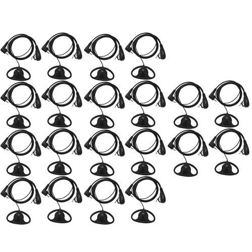 20x D Shape Clip-Ear Headset Earpiece Mic For Motorola Gp88s Gp300 Gp68 ...