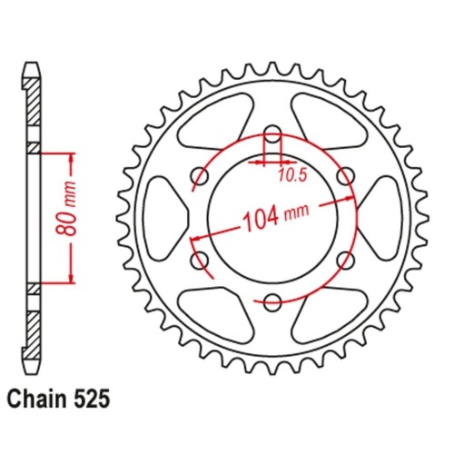 MTX Optional Rear Sprocket 42T for Kawasaki Z1000 NINJA (ZX1000) 2011 ...
