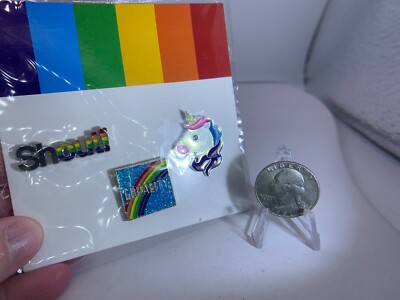 LGBTQ Pin Badge Gender Identity Pronoun Enamel NOSWT Vintage Tack Pins ...