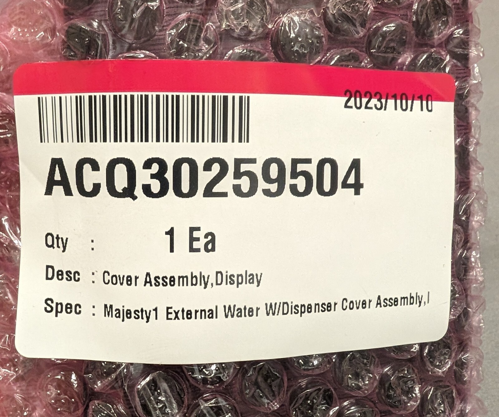 LG OEM ACQ30259504 COVER ASSEMBLY, DISPLAY (silver) | eBay