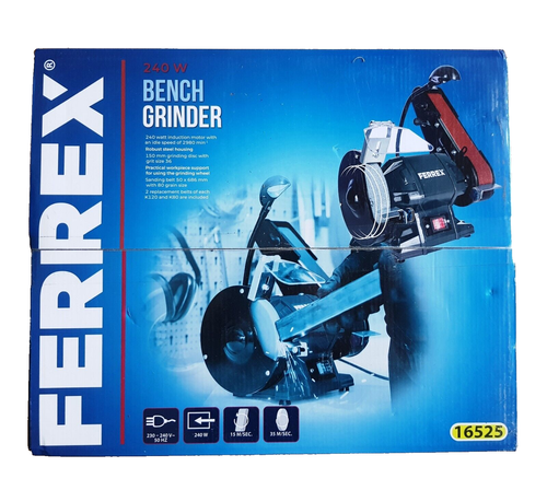 Bench Grinder Belt Sander Linisher. Ferrex 240v. 150 mm wheel size. New ...