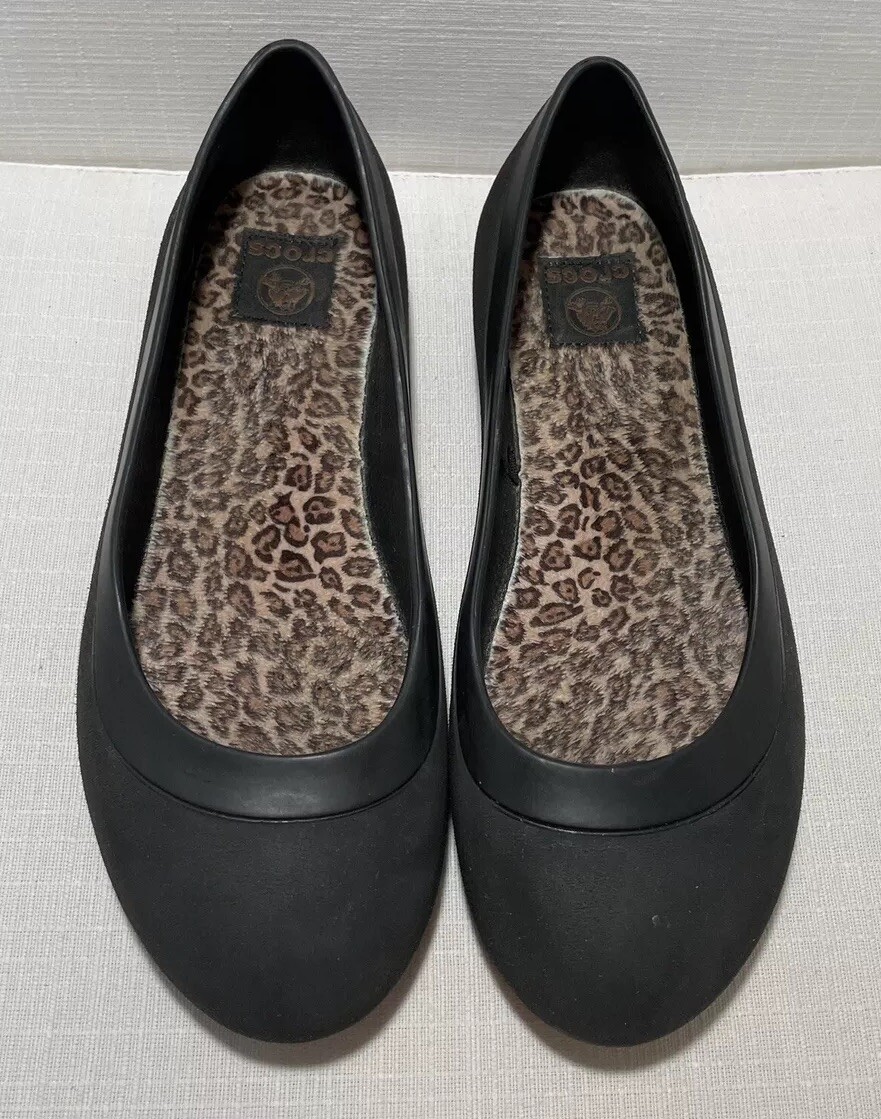 CROCS Women's Size 10 Black Mammoth Leopard Slip On 1… - Gem
