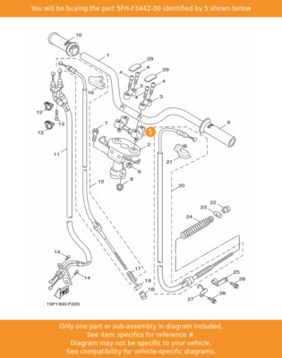 YAMAHA Holder, Handle Lower, 5FH-F3442-00 OEM XF50 | eBay UK