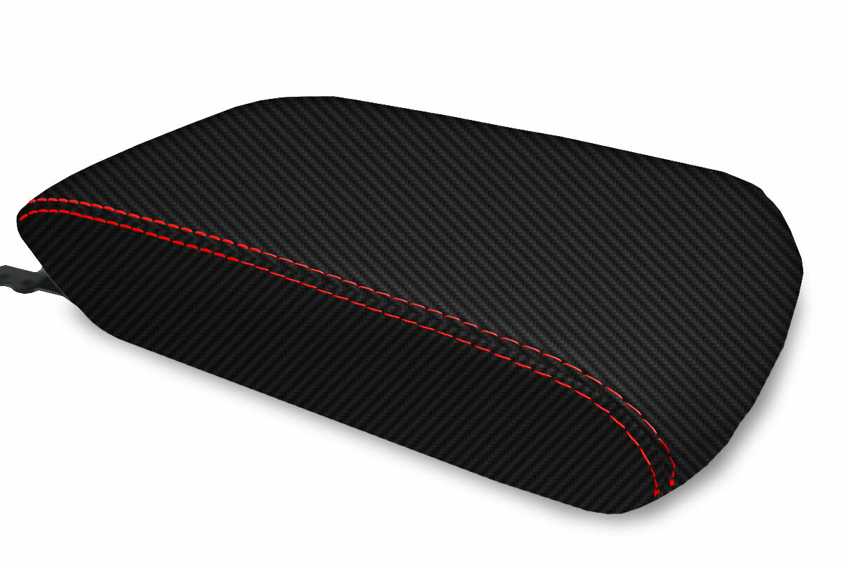 Toyota 4Runner Console Lid Cover Carbon Fiber for 2010-2019 Red Stitch ...