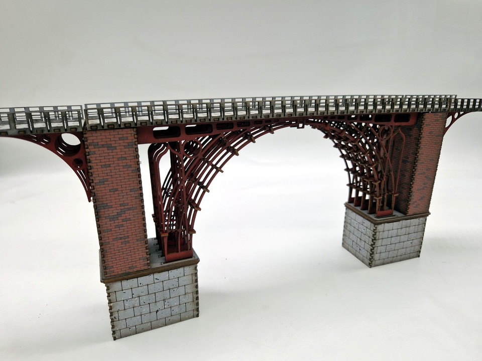 Modelux OO Gauge Ironbridge 280mm With Side Links And Piers Kit in Red ...