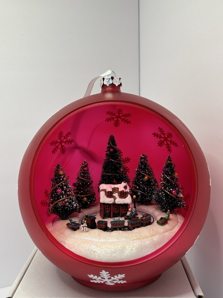 Mr. Christmas Jumbo 7" Diorama Musical Red Ornament Lighted Animated ...