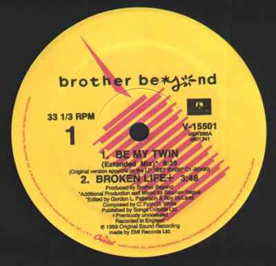 Brother Beyond Be My Twin Vinyl Single 12inch NEAR MINT Capitol | eBay